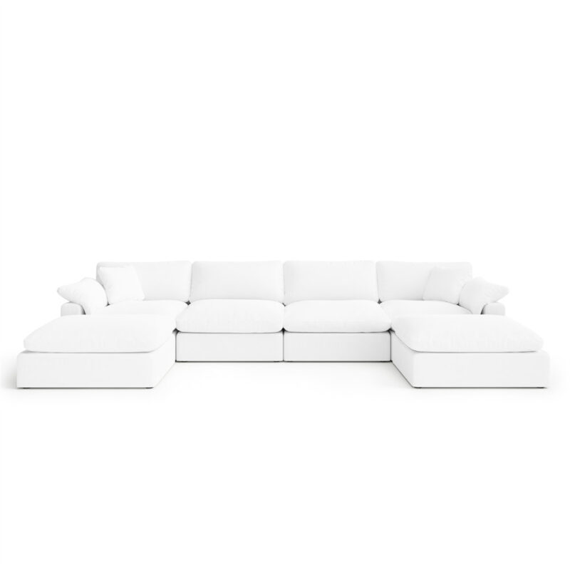 Nubes Cloud Classic 5-Piece Modular Sofa Includes Ottoman - Intuition Decor