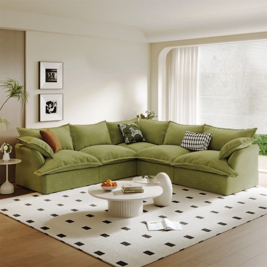 Cozyee Sofa Sectional V Shape 5 Pieces Closed Modular - Intuition Decor